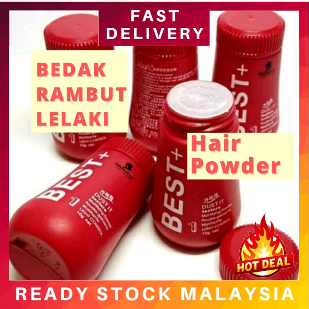 (10 botol) Bedak Rambut Lelaki Hair Powder Best Dust It Serbuk Rambut ...