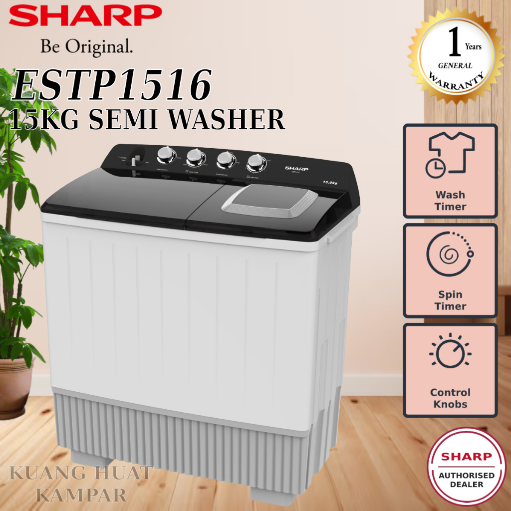 SHARP 11KG // 13KG // 15KG SEMI AUTO WASHING MACHINE / WASHER ESTP1116 // ESTP1316 // ESTP1516 ...