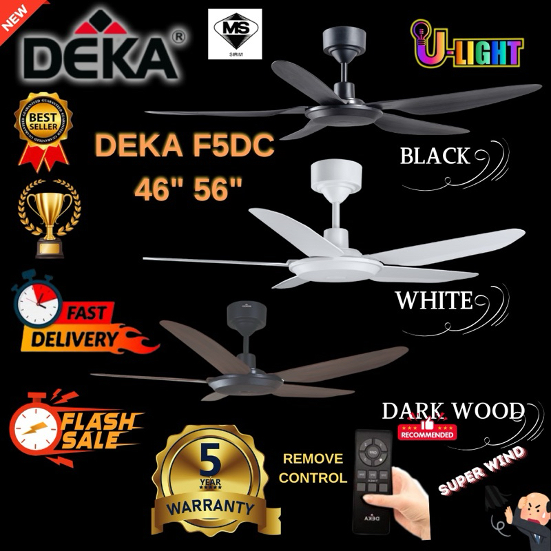 (Sirim) DEKA Ceiling Fan Kronos F5DC Remote Control 7+7 Speed Kipas ...
