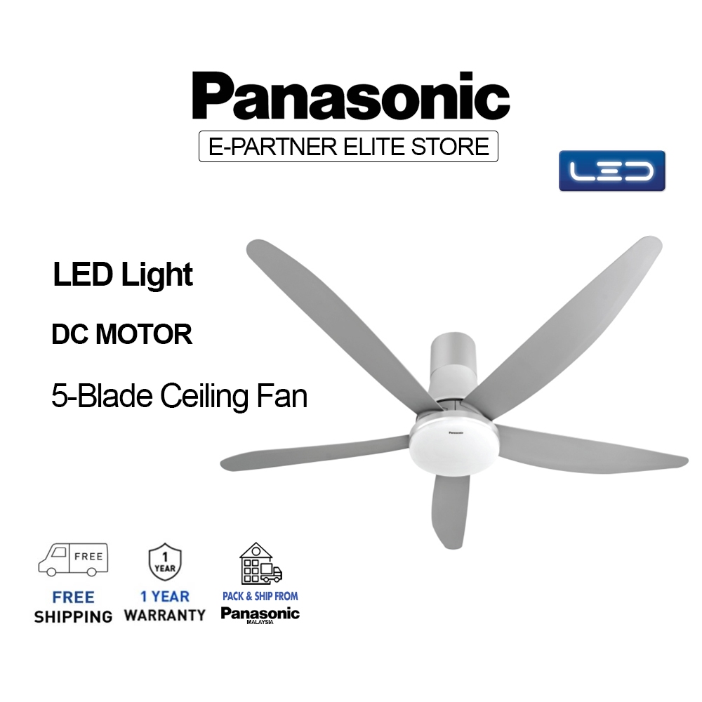 Panasonic 5 Blades Ceiling Fan LED Light Long (60") F-M15GW | Shopee ...
