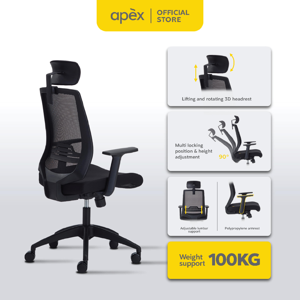 APEX Ergonomic Office/Kerusi pejabat/Home Chair Dang Series Mesh Highback | Shopee Malaysia