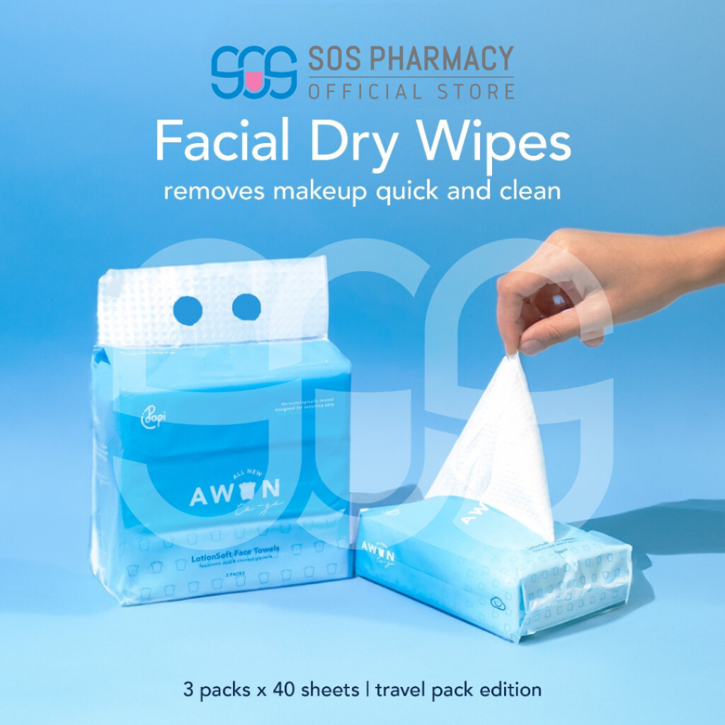 Popi Awan To-go Disposable Lotion Soft Face Towels for Sensitive Skin ...