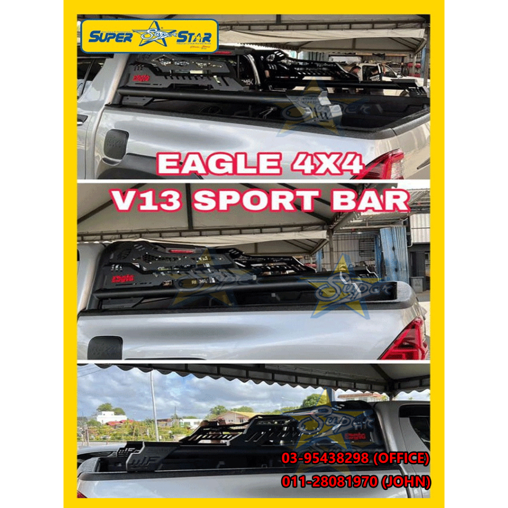 Eagle v13 Roll Bar With Led Sport Light Brake Lamp Hilux Vigo Revo ...