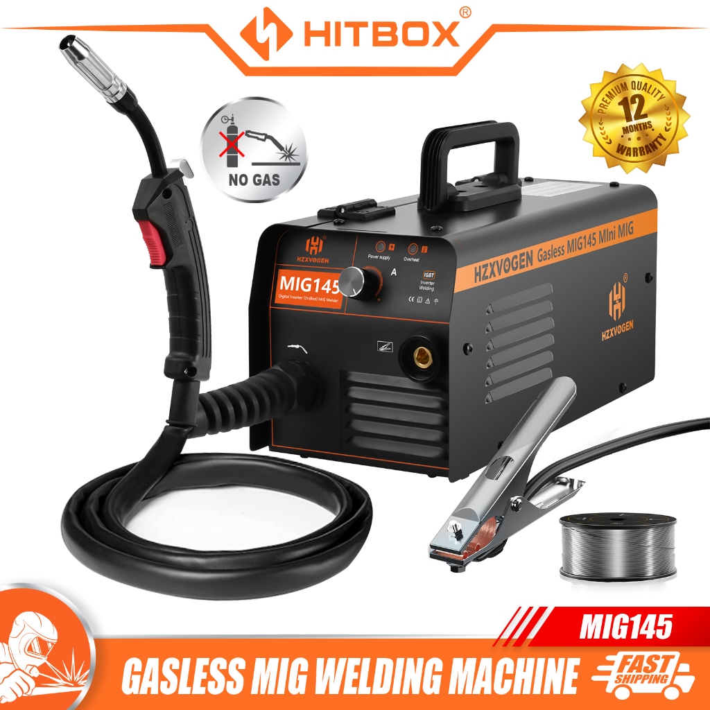 HITBOX MIG Welding Machine Gasless MIG/MMA/TIG 3IN1 Inverter IGBT Welder Portable Welding Set ...