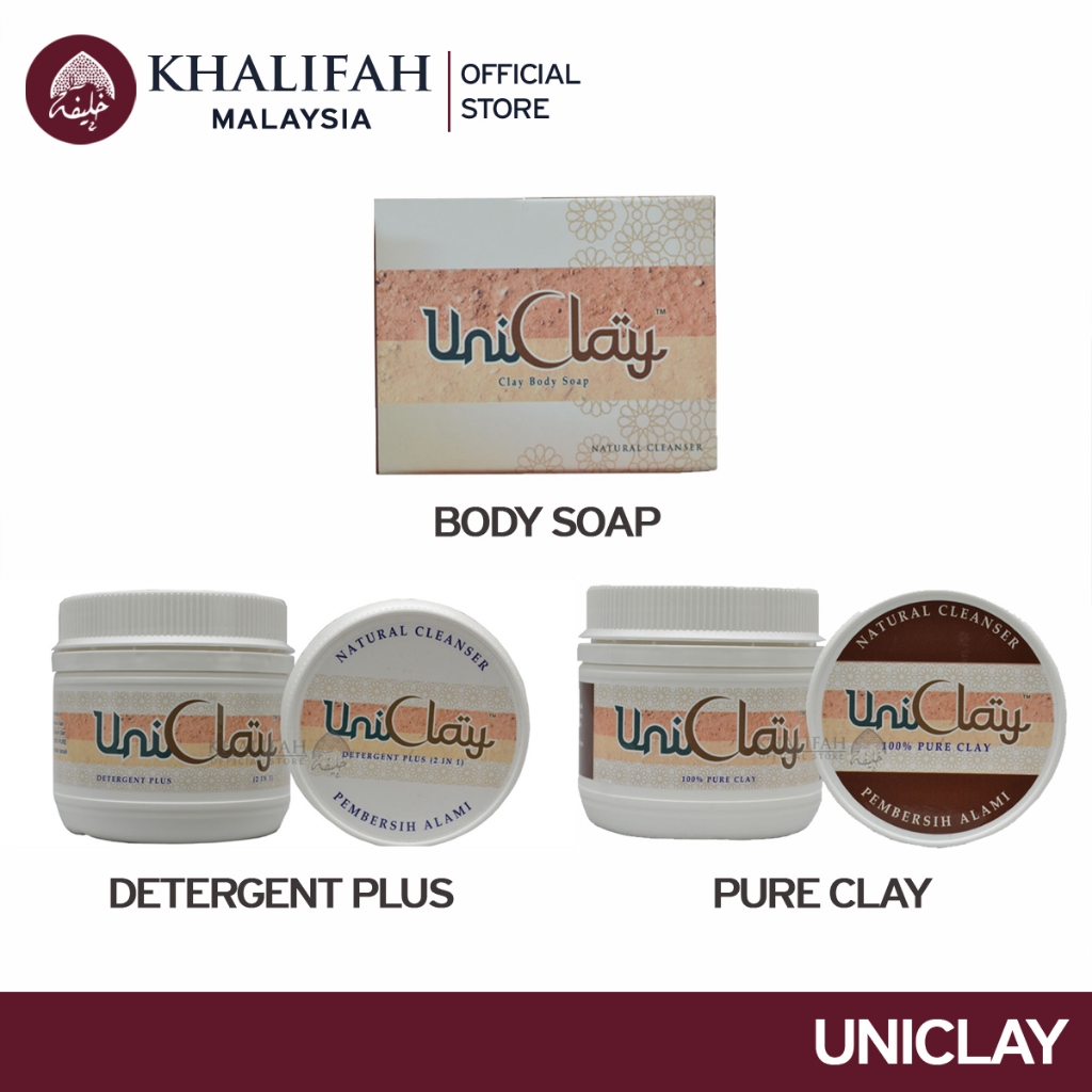 SABUN SAMAK TANAH LIAT UNICLAY 100% PURE CLAY, DETERGENT PLUS (2 IN 1), BODY SOAP FOR HAJI UMRAH ...