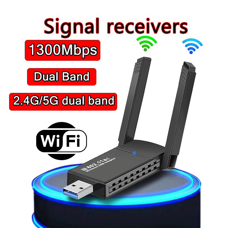 1300Mbps USB 3.0 Wifi Adapter with External Antenna Wireless Long Range ...