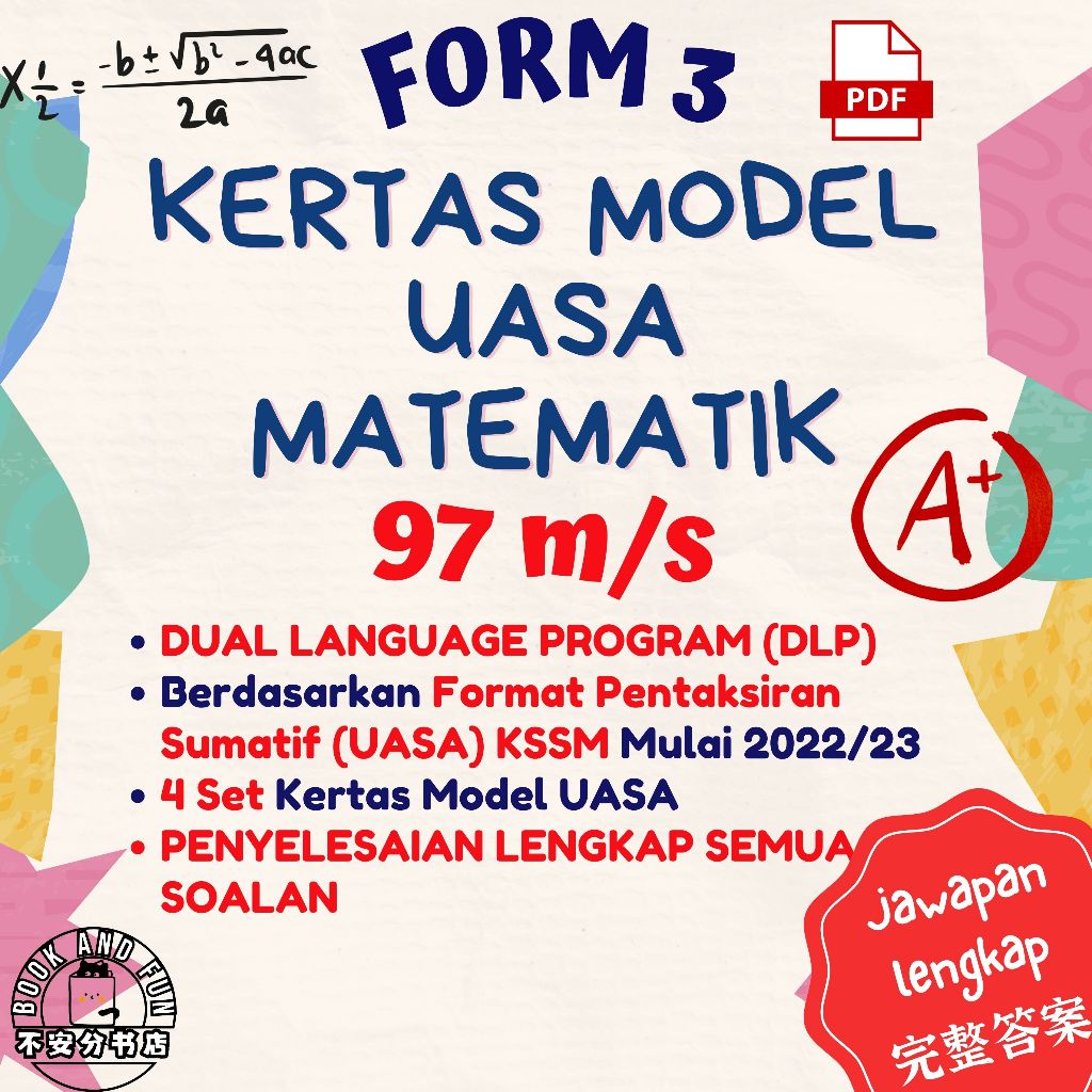 Pdf Dlp Kertas Model Uasa Matematik Tingkatan 3 Dwibahasa Mathematics