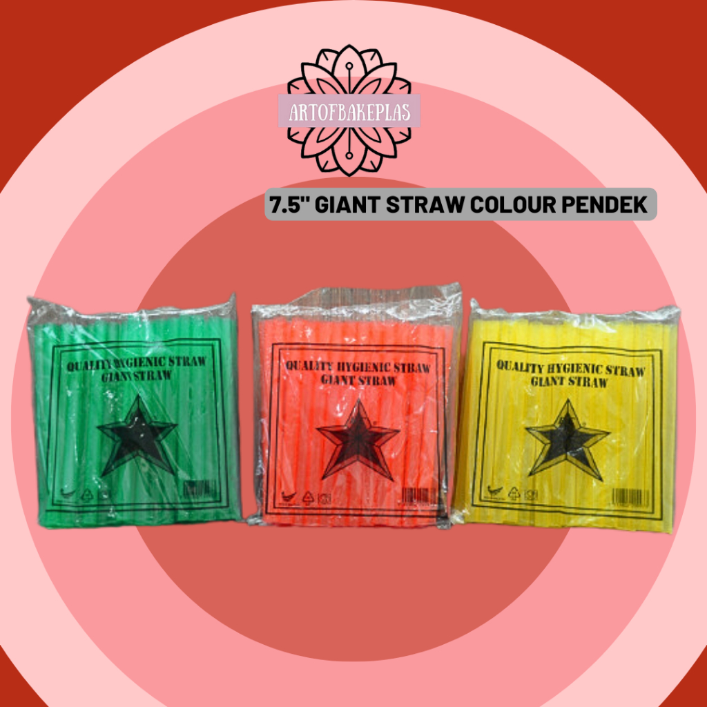 Giant Straw Colour 7" / Straw Boba Colour / Straw Cendol / Straw Besar ...