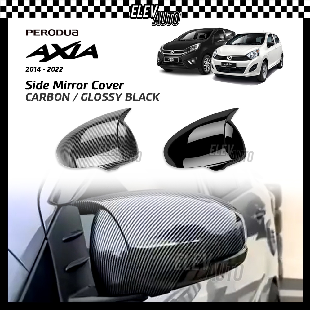 Perodua Axia 2014-2022 Side Mirror Cover Trim Carbon Chrome Black ...