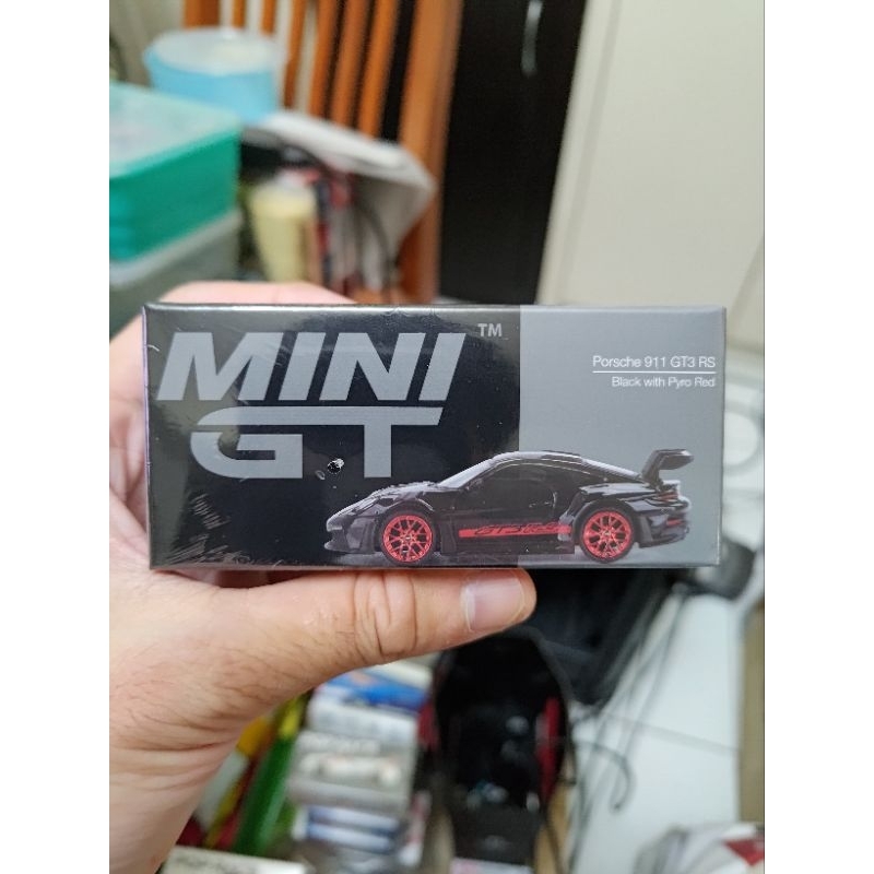 Mini GT Porsche 911 GT3 RS Black with Pyro Red #681 | Shopee Malaysia