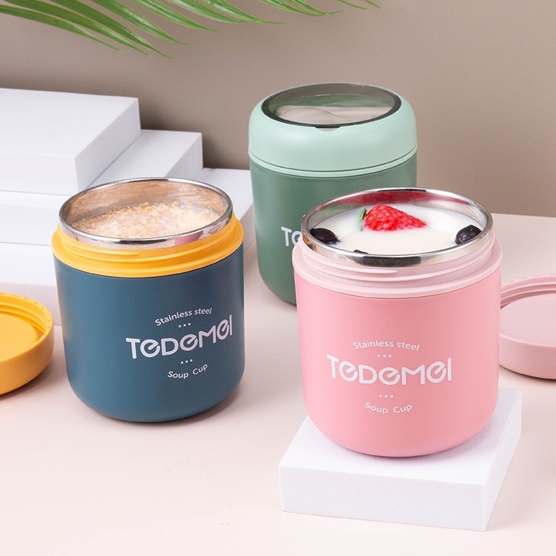 Thermos Flask Thermal Soup Cup Stainless Steel Food Container Porridge ...