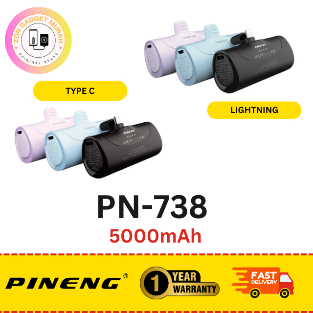 [NEW] Pineng PN738 Mini Portable PowerBank 5000mAh with Cable, Mini ...