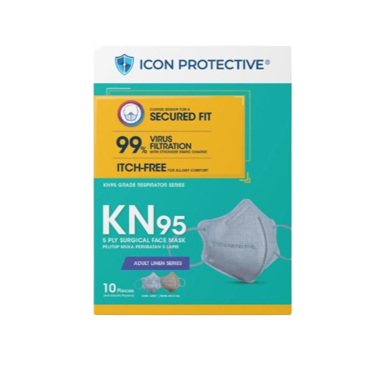 ICON PROTECTIVE KN95 5ply Surgical Face Mask Linen Series 10'S | Shopee ...