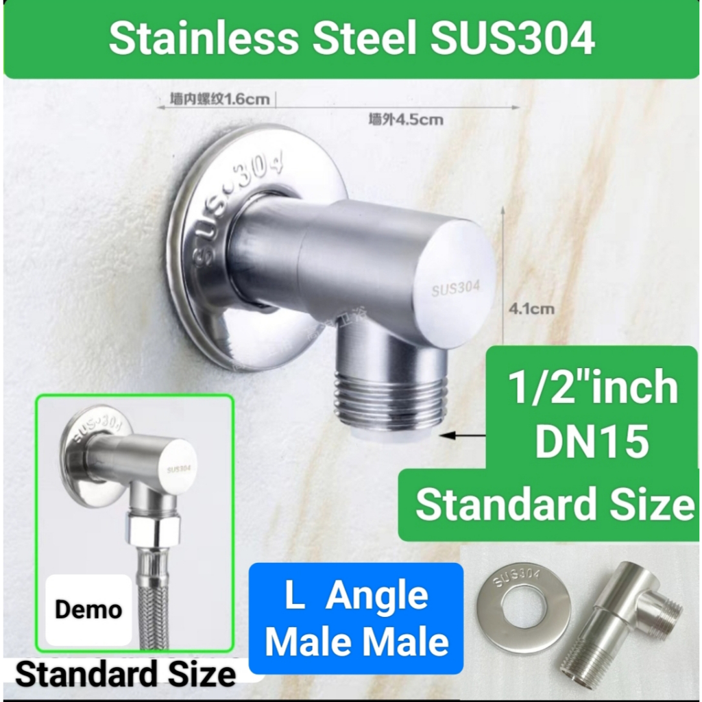 L Angle Male Male 1/2"inch Dn15 Standard Size Stainless Steel SUS304 ...