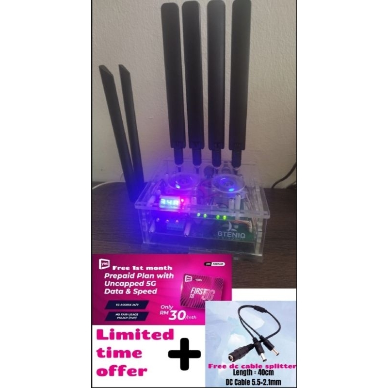 Gteniq real 5Ghz modified WiFi modem equipped with fans & heatsink ...