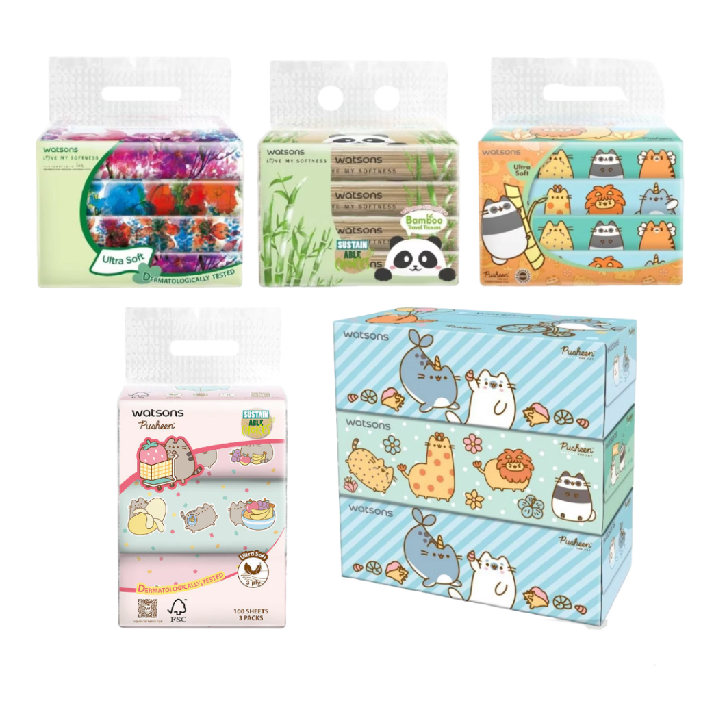 Watsons Bamboo Travel Tissues 3ply x 50s x 4 Pack | Shopee Malaysia