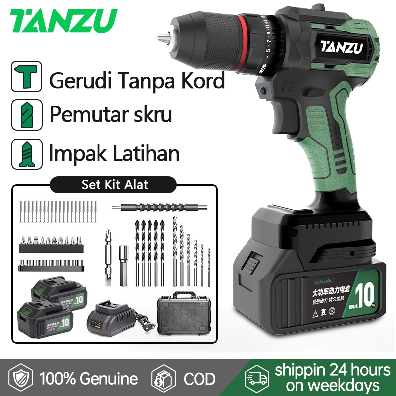 TANZU Cordless Drill Driver Set Kit Hand Drill 3 Speed Screwdriver ...