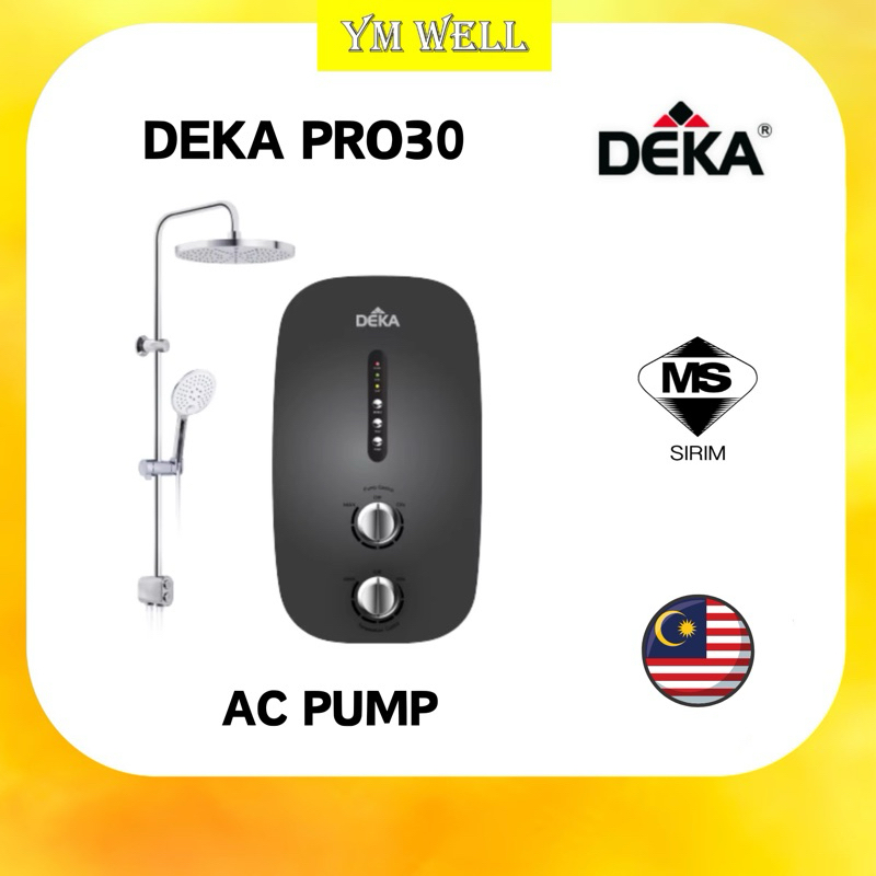 🔥DEKA PRO30 Rainshower AC Pump Instant Heat Water Heater DARK GREY ...