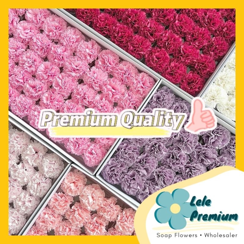 LELE (25/50pcs)Premium Carnation Soap Flower Bunga Teluki Sabun Premium ...