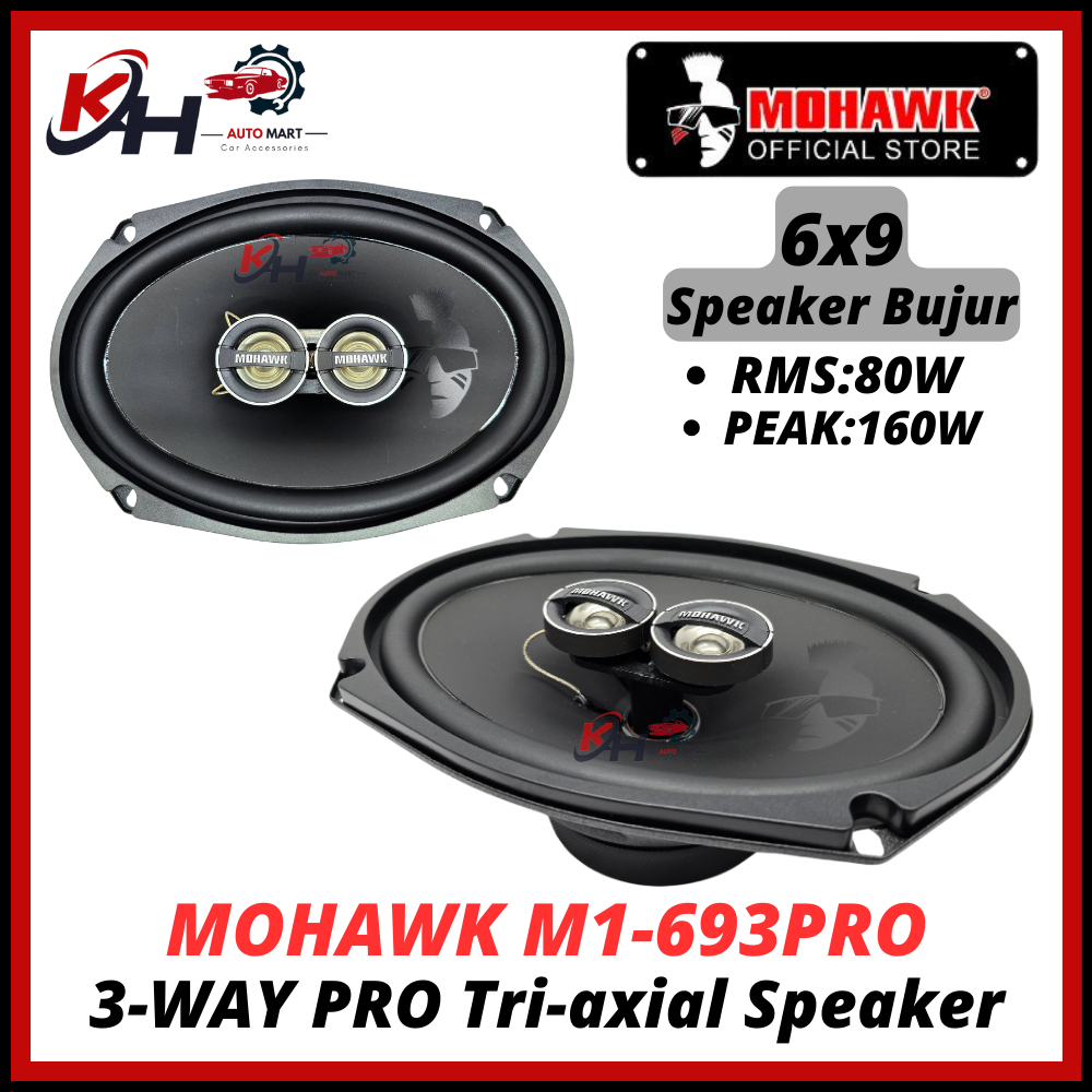 6x9 MOHAWK SILVER M1 PRO Series 3-WAYS Tri-axial SPEAKER M1-693PRO CAR ...