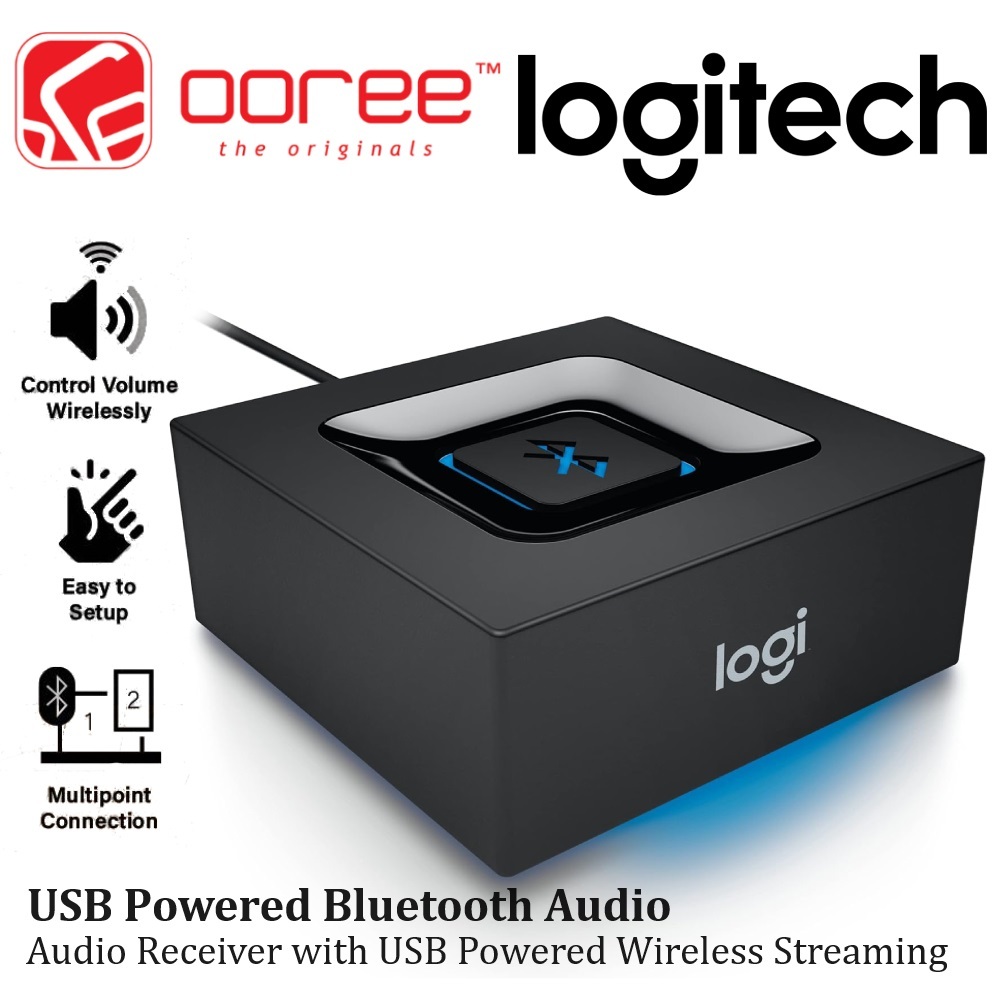 Logitech Bluetooth Audio Receiver Usb Powered Wireless Streaming With One Push Pairing Button