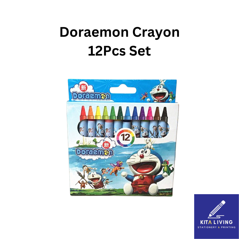 DORAEMON Crayon 12Pcs Set for Children Unik Set 46 pcs Mewarnai Pensil ...