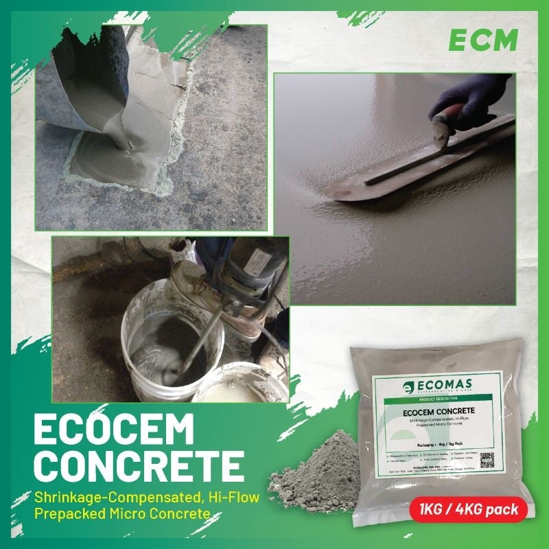 ECOCEM CONCRETE (1KG & 4KG PACK) READY-TO-USE, HI-FLOW PREPACKED CONCRETE MIX | Shopee Malaysia
