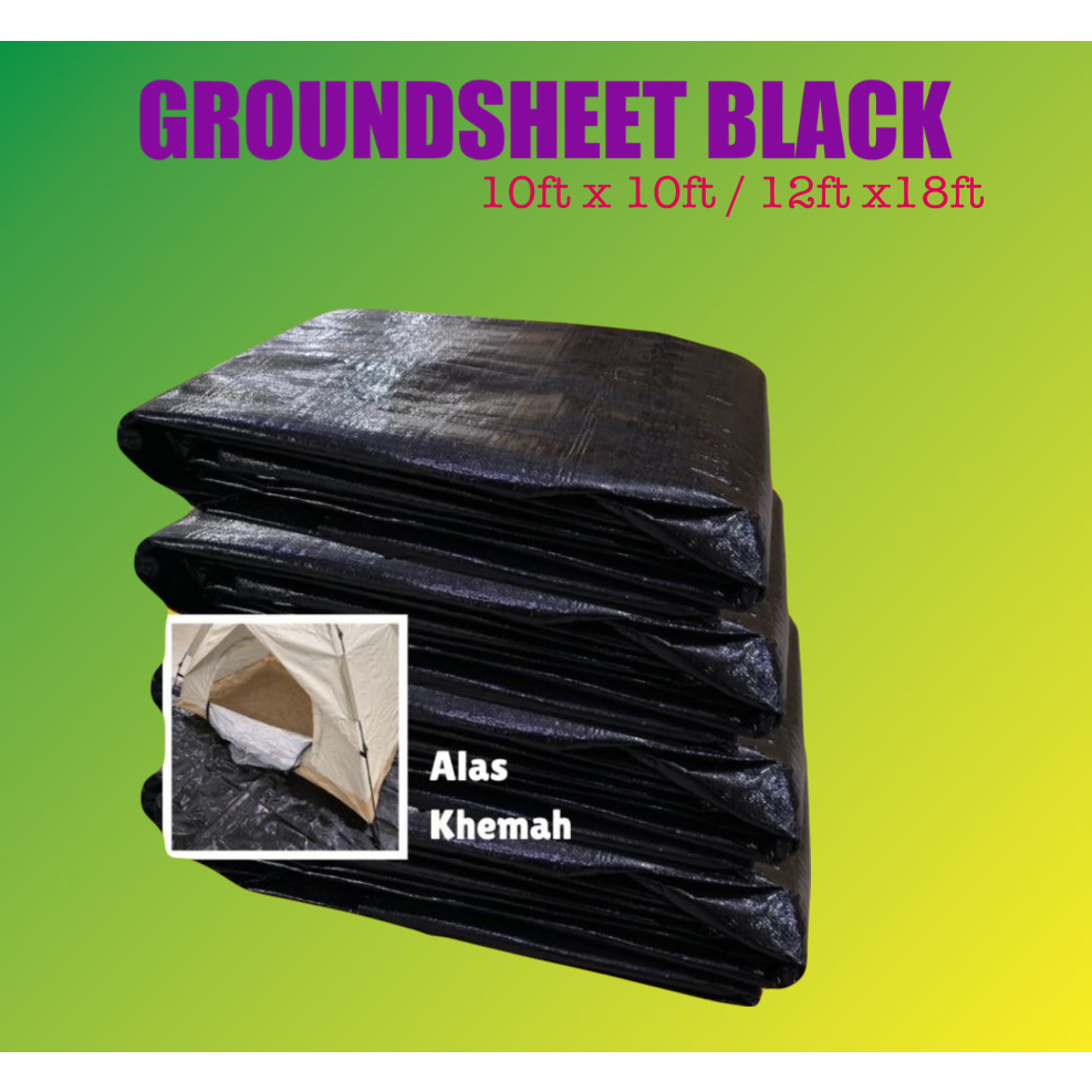 Groundsheet Black Gred A Canvas Alas Khemah Tebal | Shopee Malaysia