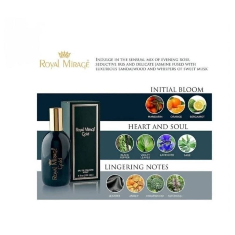 Royal Mirage Gold Eau de Cologne Spray 120ml | Shopee Malaysia