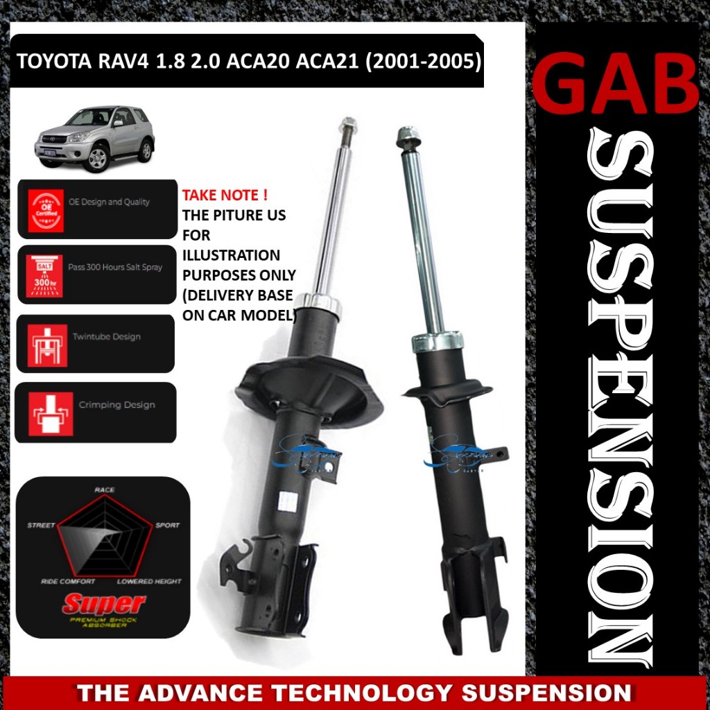 ORIGINAL SET GAB SUPER FRONT ABSORBER/REAR ABSORBER - TOYOTA RAV4 1.8/2 ...