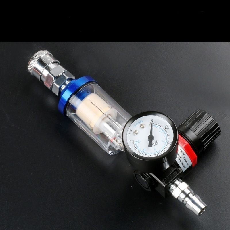 1/4" Meter Air Inlet Pressure Regulator Inlet Water Oil Trap Filter ...