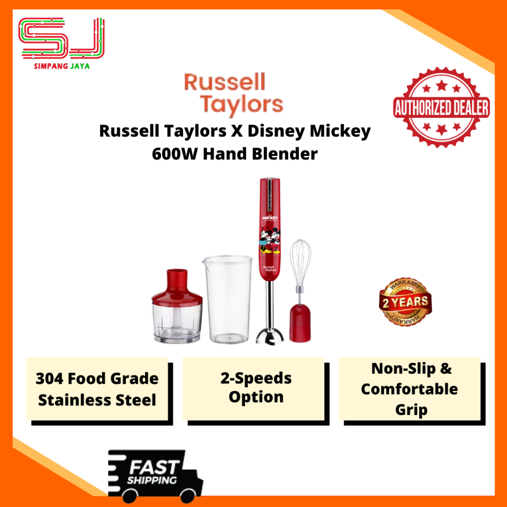 Russell Taylors Disney Mickey Hand Blender | 600W | Stainless Steel ...