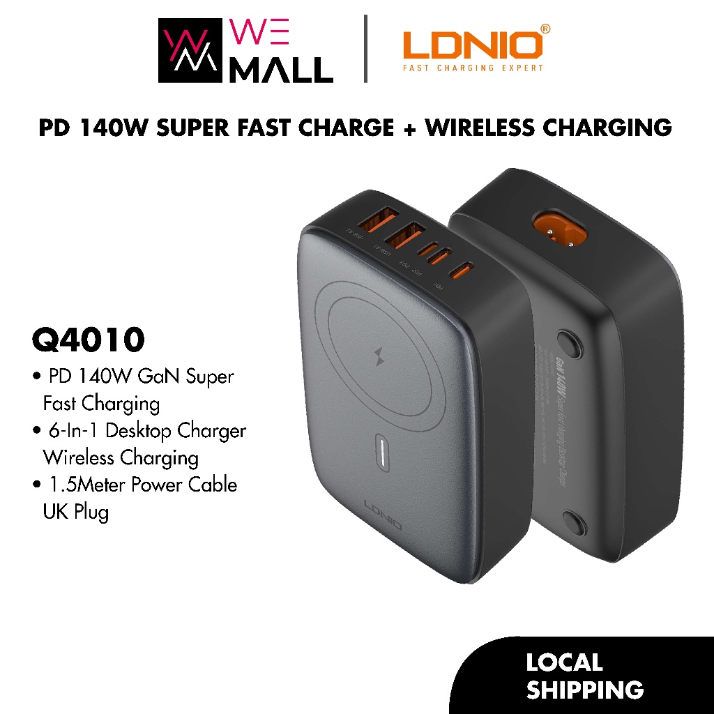 LDNIO PD 140W SUPER FAST CHARGE + WIRELESS CHARGING, MULTIPORT DESKTOP ...