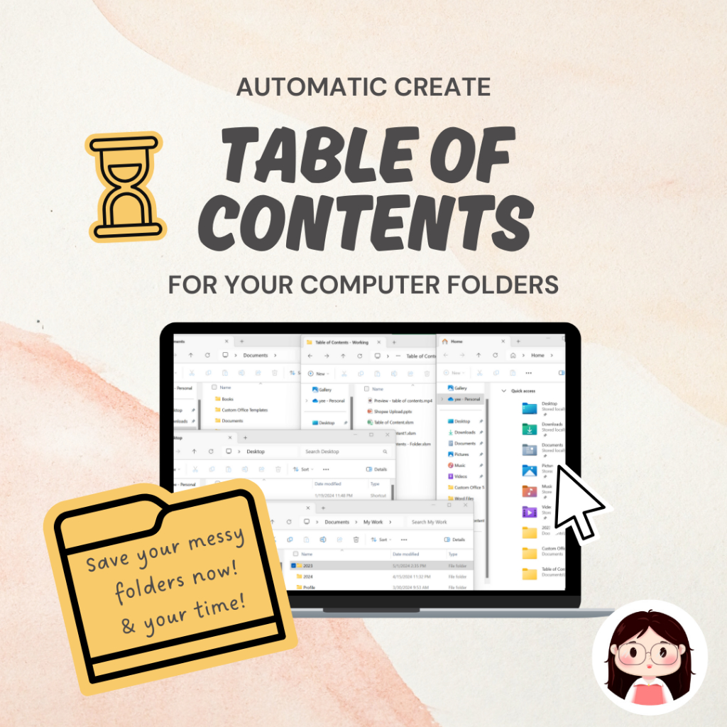 B001 Auto Create Table of Contents -digital file management organizer ...