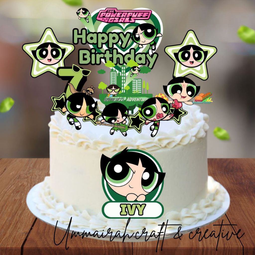 Powerpuff Girl | Buttercup | Blossom | Bubbles Cake Topper Decoration ...