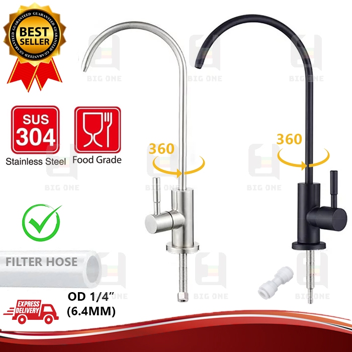 W12 1/4" SUS304 STAINLESS STEEL RO FAUCET DRINKING WATER FILTER TAP ...