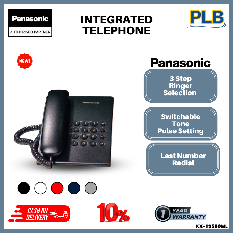 PANASONIC KX-TS500 CORDED PHONE WALL MOUNTABLE KX-TS500MLB | Shopee Malaysia