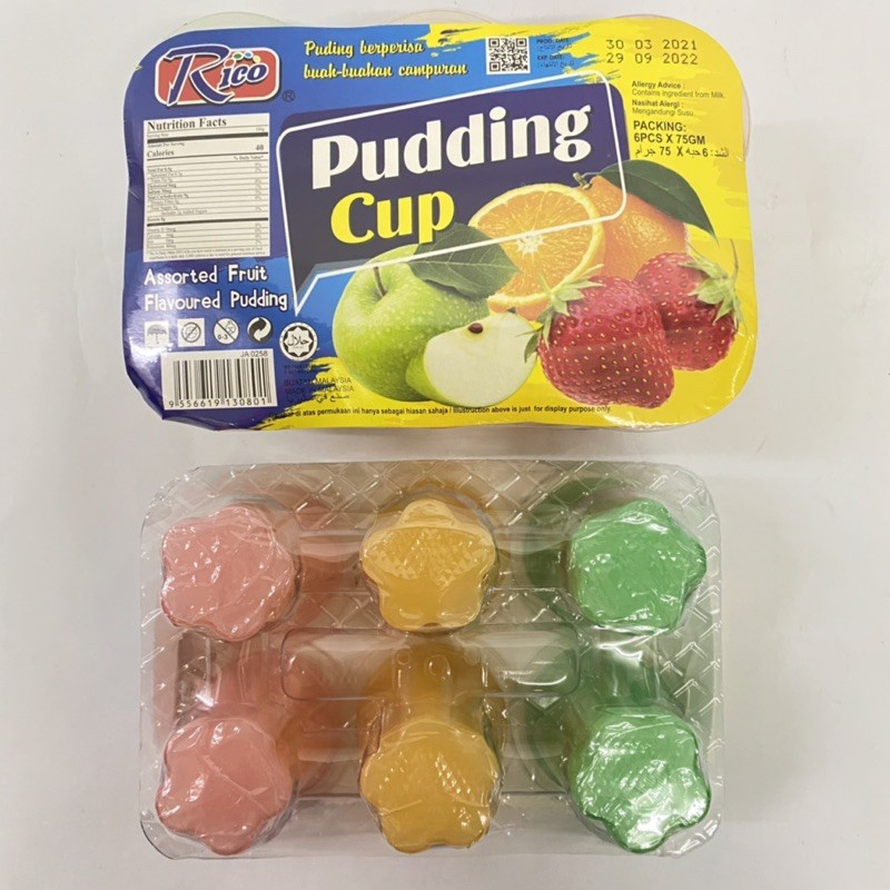 Rico Pudding Cup Assorted Fruit 75gm x 6's | Shopee Malaysia