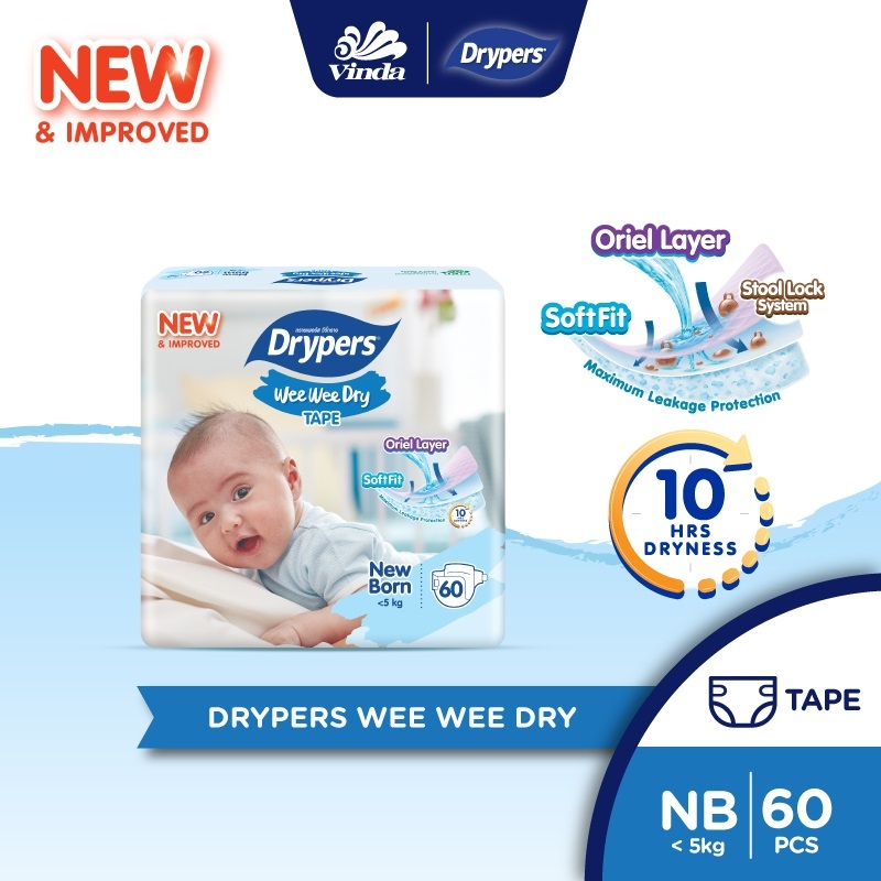 Drypers Wee Wee Dry Newborn NB60 (1Pack) | Shopee Malaysia