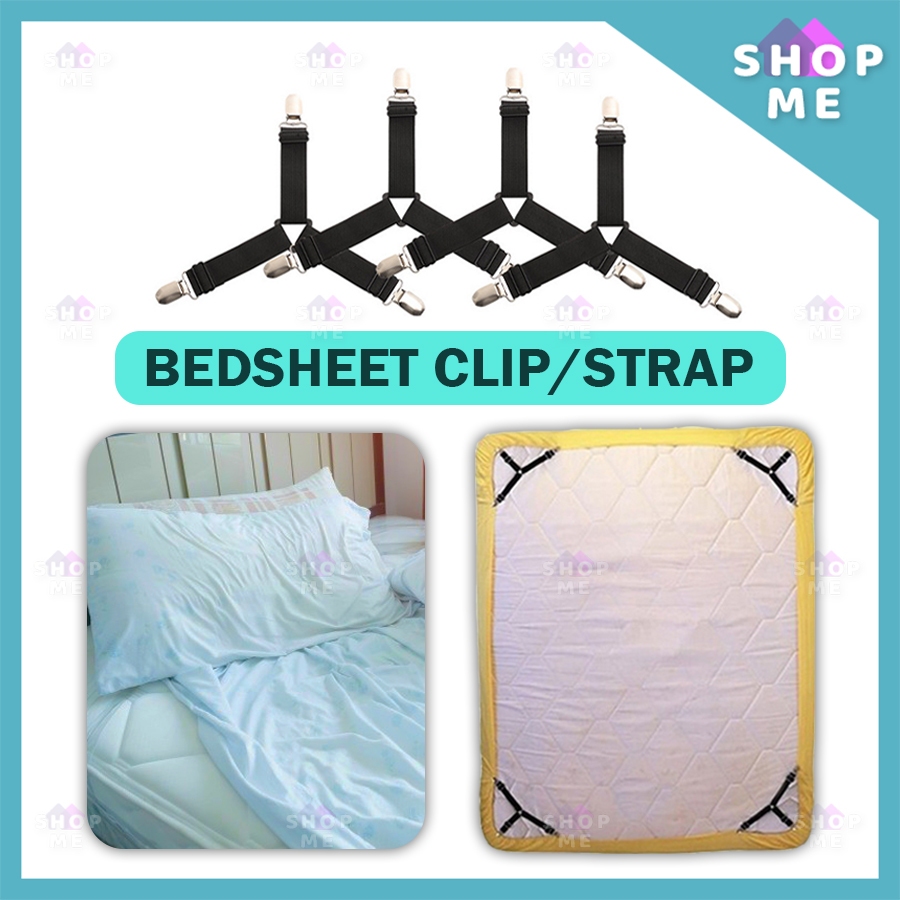 PREMIUM 4IN1 SET Bedsheets Clip Corner Strap Elastic Band Stretch ...