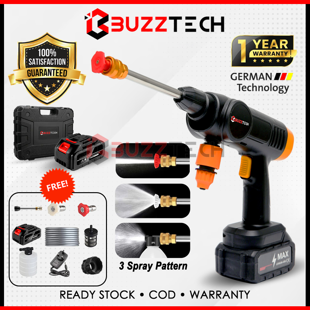 (NEW) BuzzTech Cordless High Pressure Car Washing Spray Gun Car Water ...