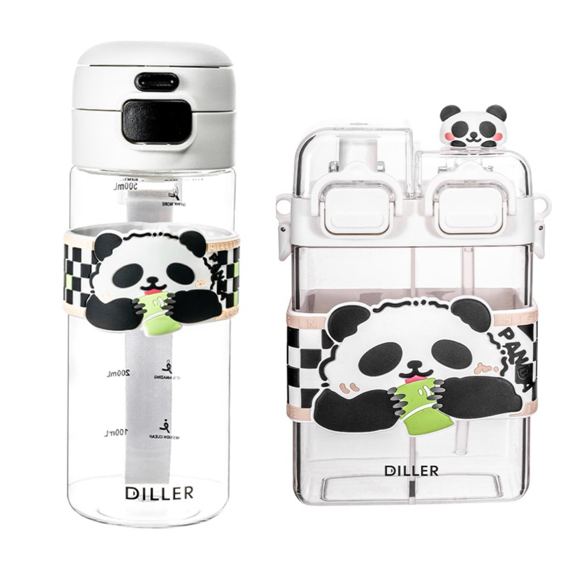 Diller Panda Tritan Multifunction Straw Direct Drinking Water Bottle ...
