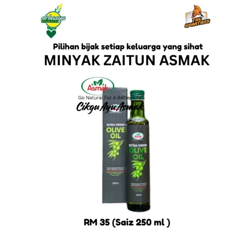 [READY STOCK] Extra Virgin Olive Oil Minyak Zaitun Asmak 250ml EVOO ...