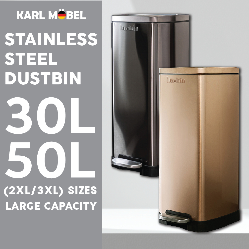 Luxbin™ Dustbin kitchen 30L Tong sampah dapur besar Big rectangle ...
