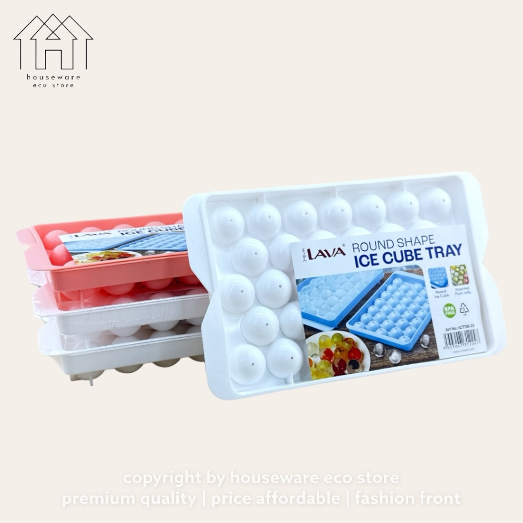 LAVA 33 Grids Round Ice Cube Tray / Acuan Jelly Ball / Bekas Jelly Ball ...