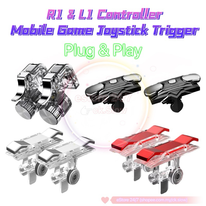 R11 L1 R1 Mobile Game Joystick Trigger Fire Button Handle Grip Shooter ...