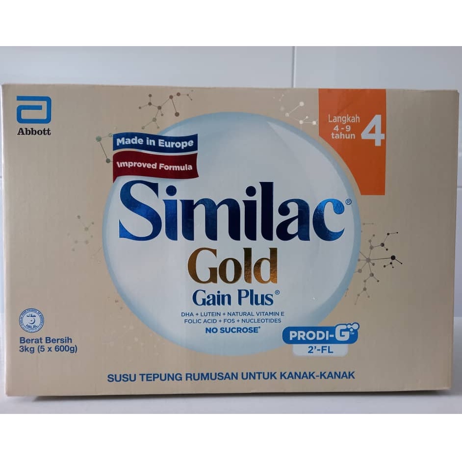 Similac Gold Gain Plus Step 4 Growing Up Milk for Faster Learning BIB ...