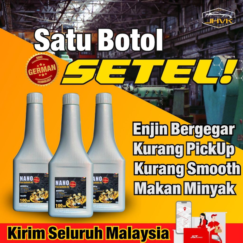 [JHVK] Pure Synthetic Engine Treatment Oil 100ML - UpGrade Engine Oil ...