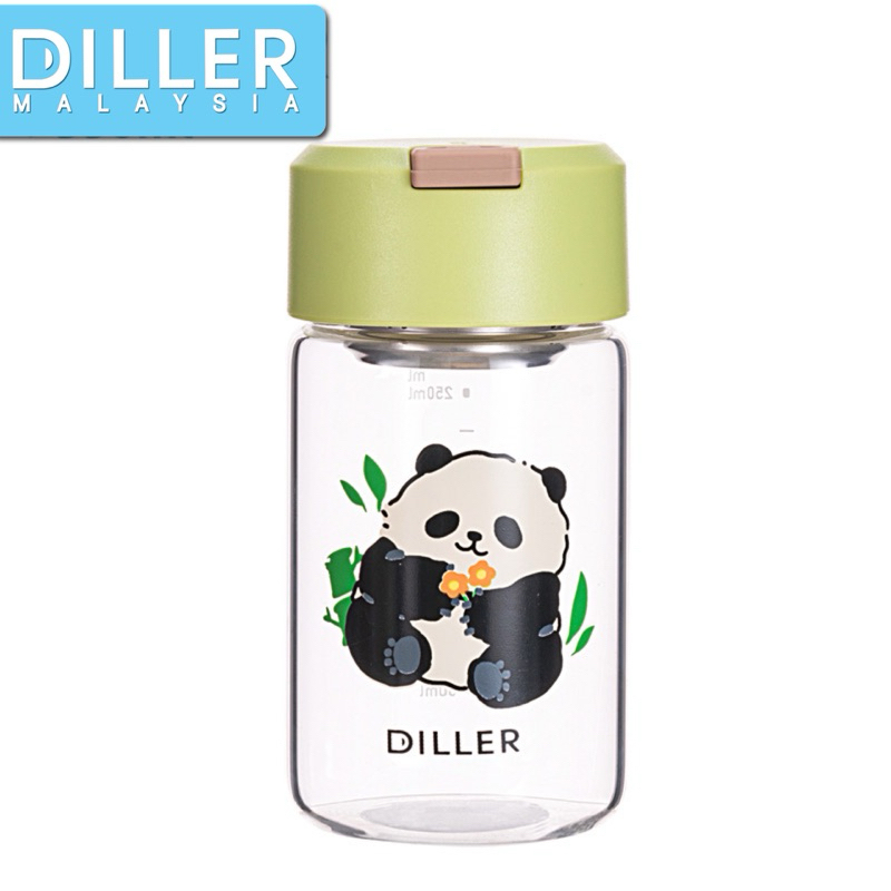 Diller Borosilicate Glass Portable D-Handle Tea Filter Cup Office ...