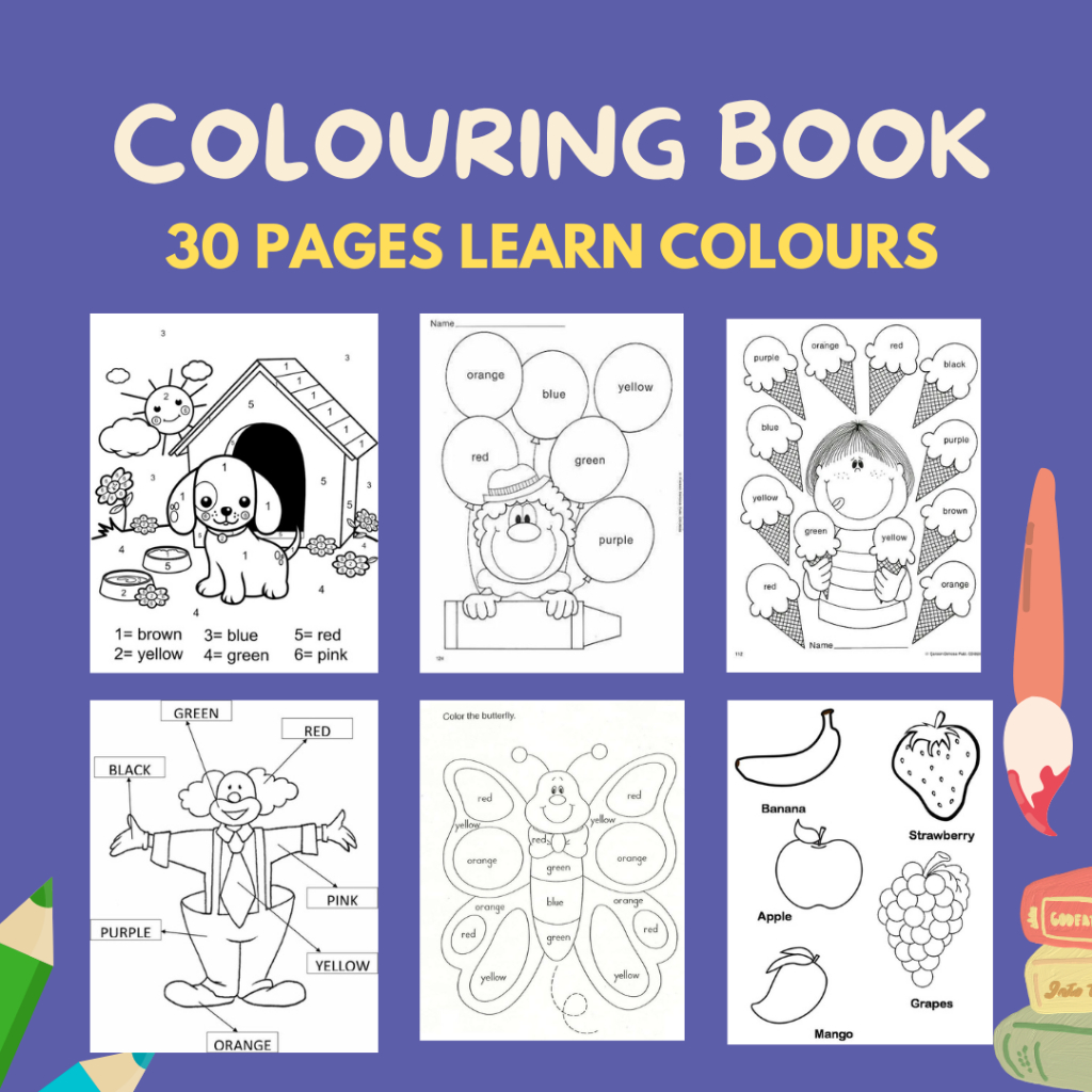 (PDF) 30 Pages Learning Colours For Kids | Printable | Shopee Malaysia